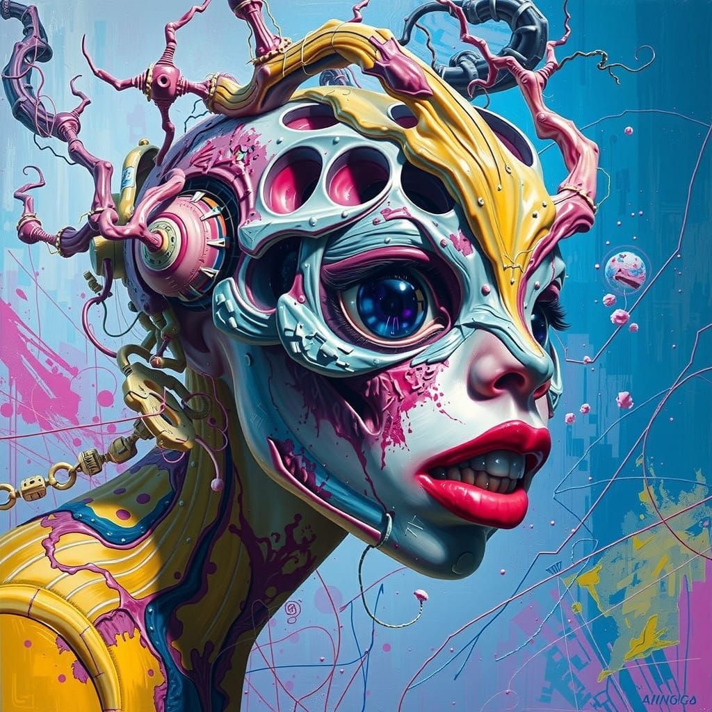 A surreal, hyper-realistic abstract painting in the vein of Carla ...