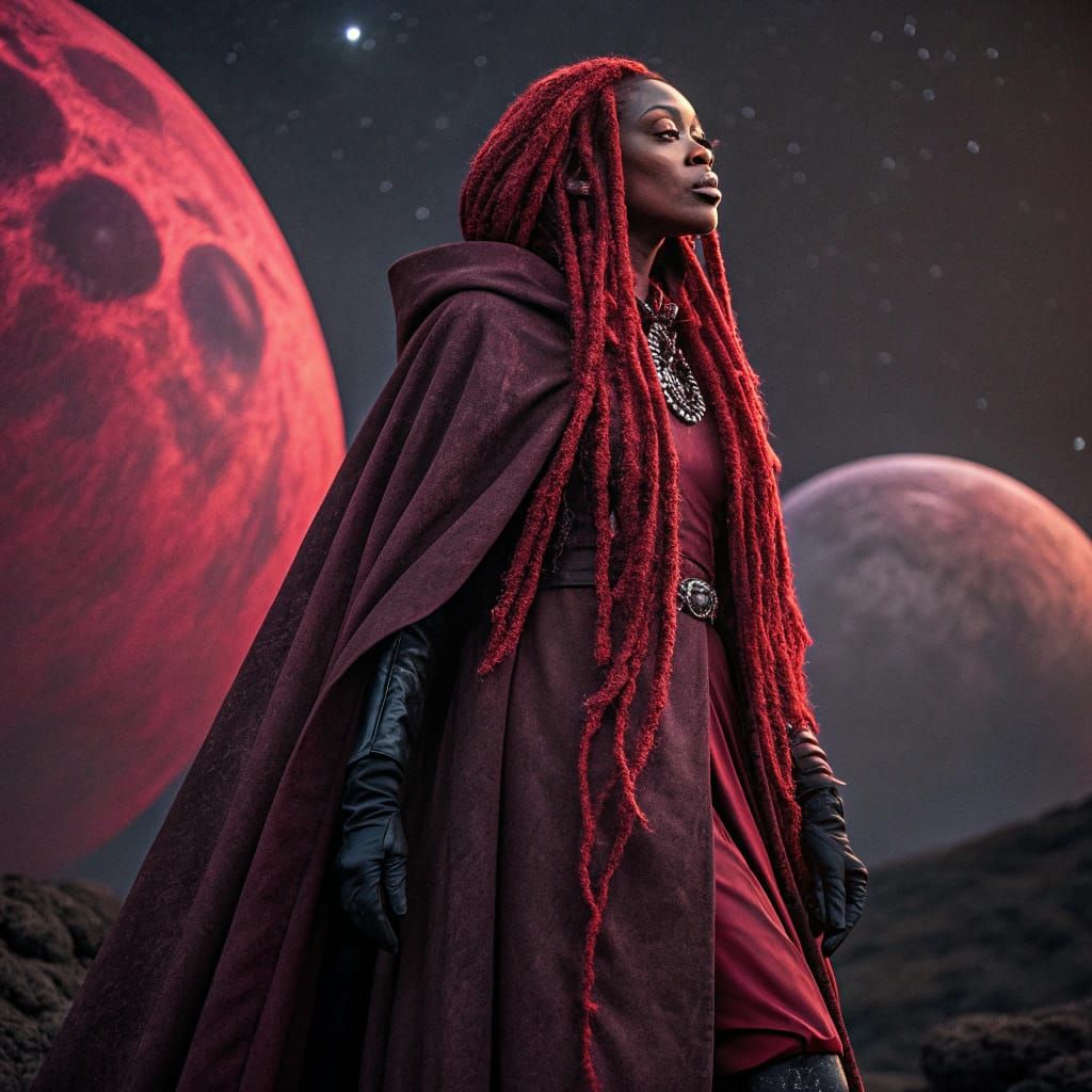 a pretty black female, with long red dreadlocks, is the human version ...