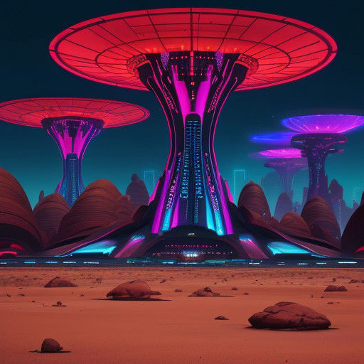 Alien Architecture Dominates Red Australian Desert - AI Art