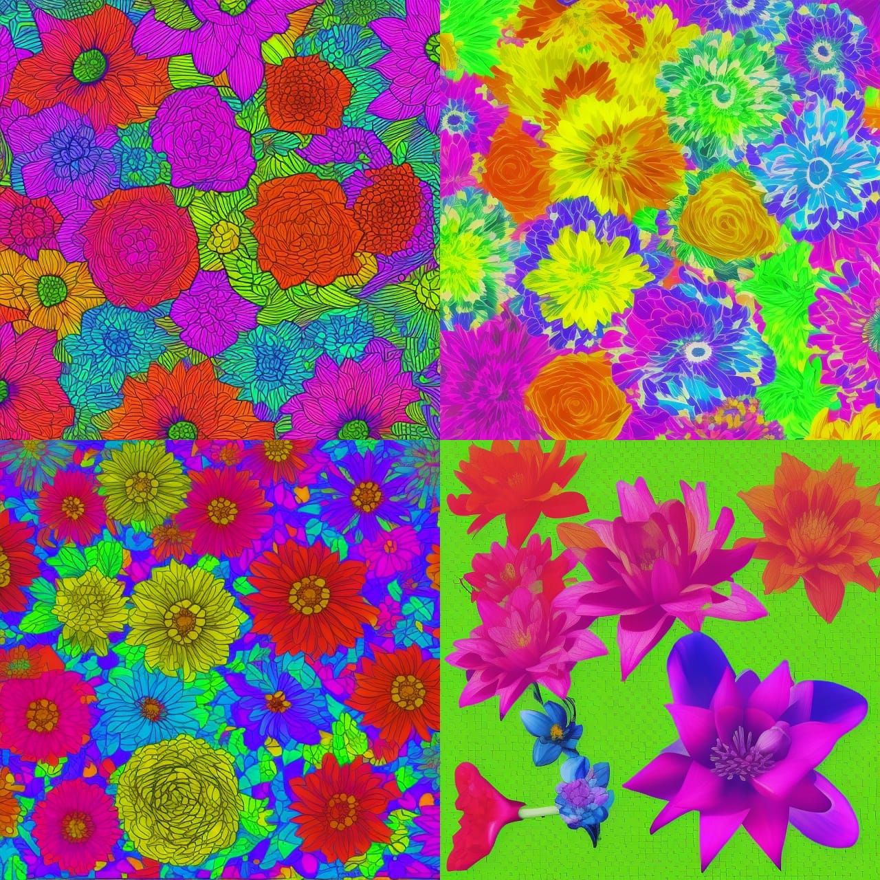 Digital Flowers Matrix Style - AI Generated Artwork - NightCafe Creator