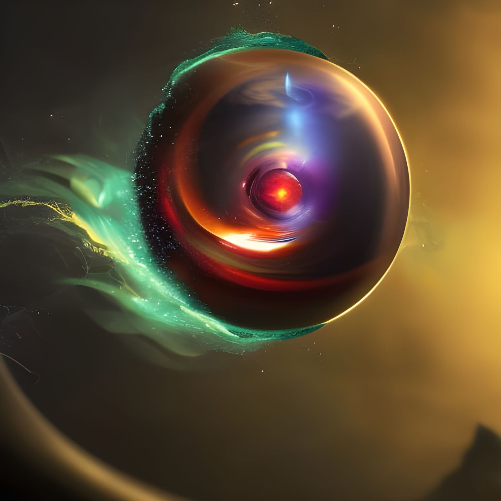 Alchemist tornado sparkle, sparkling glass orb, floating orb, swirl ...