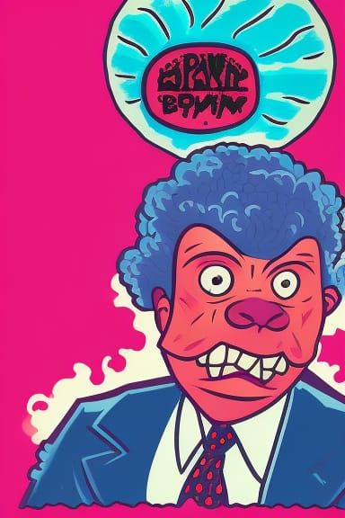 a character portrait, inspired by Irvin Bomb, with an explosion on the ...