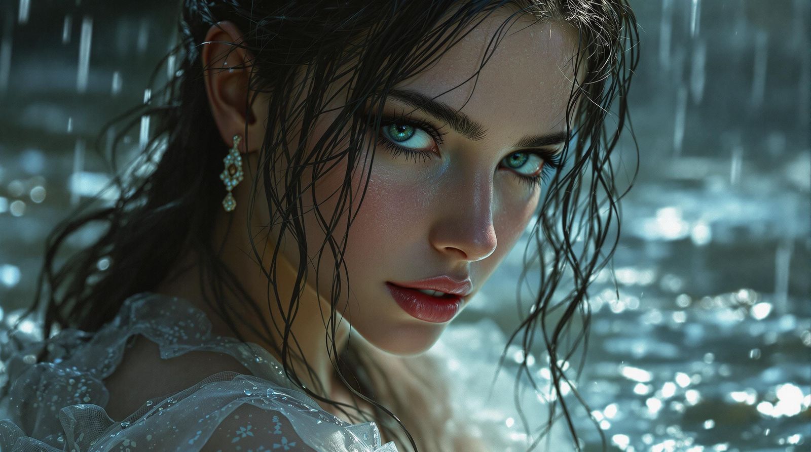 Ethereal River Goddess in Hyperrealistic Art - AI Art