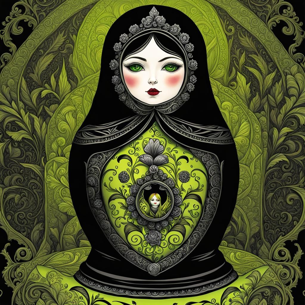Goth Matryoshka - AI Generated Artwork - NightCafe Creator