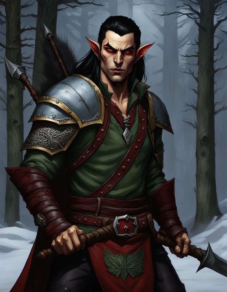 Elven Barbarian 2 - Scarred Elven Vampire Barbarian