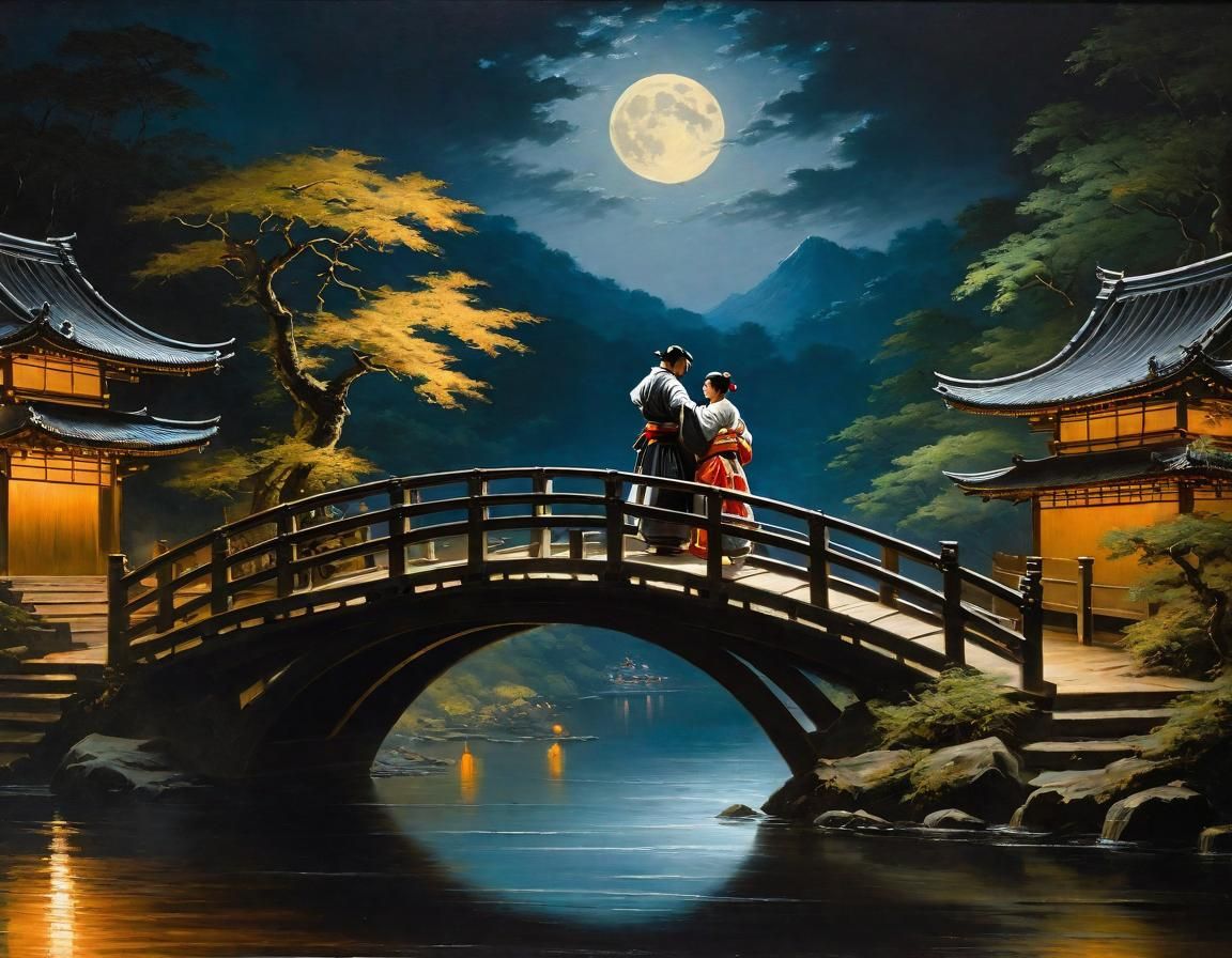 MIDNIGHT MOMENT ON THE MOON BRIDGE - AI Generated Artwork - NightCafe ...
