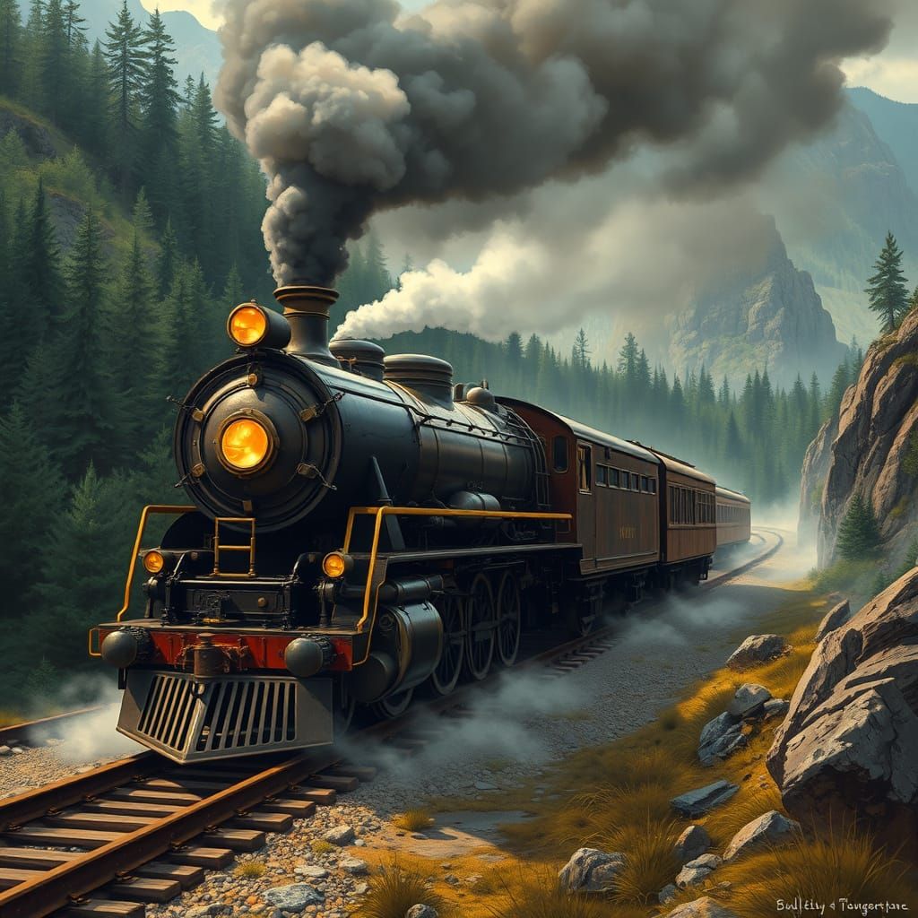 Train from the 1999 - Majestic Steam Locomotive in Emerald F...