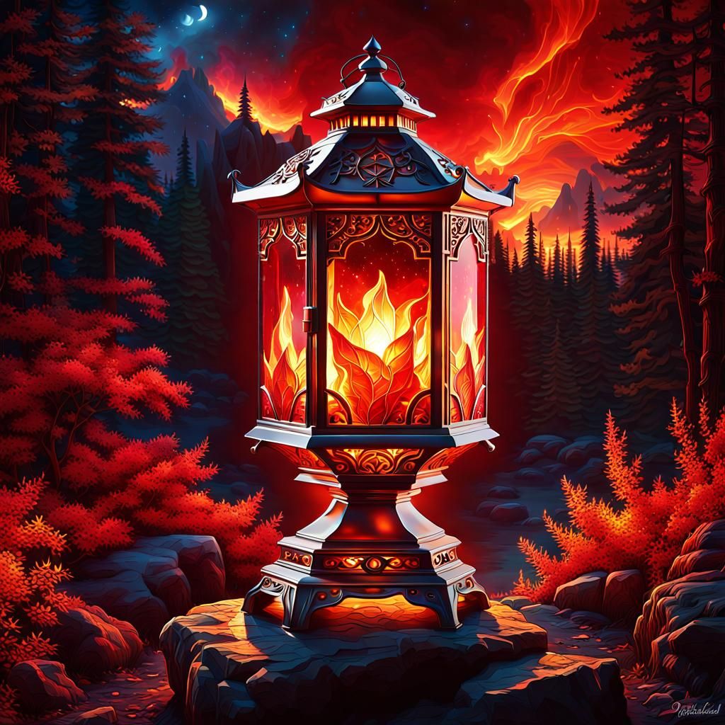 Fire Lantern - AI Generated Artwork - NightCafe Creator