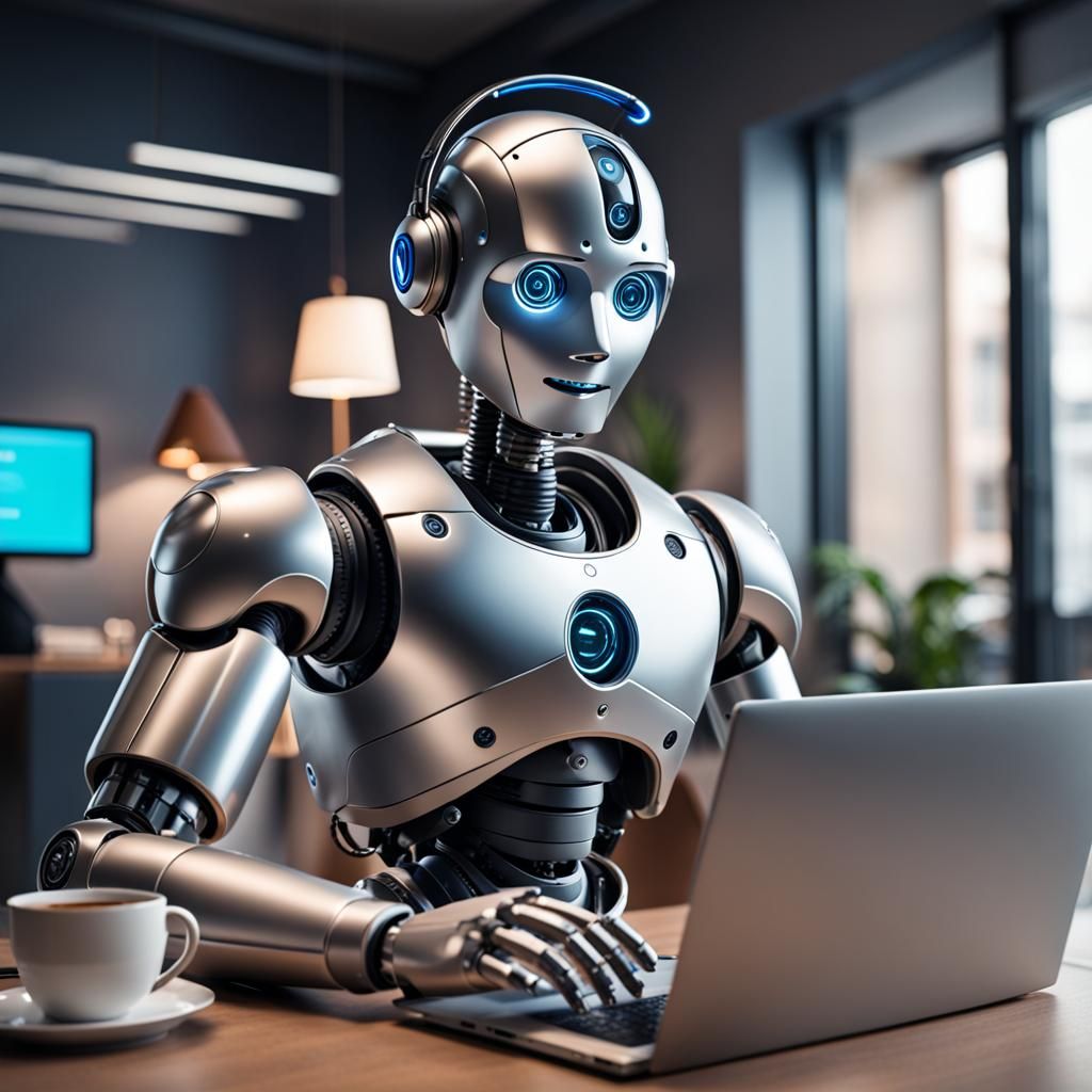 Man using chatbot - AI Generated Artwork - NightCafe Creator