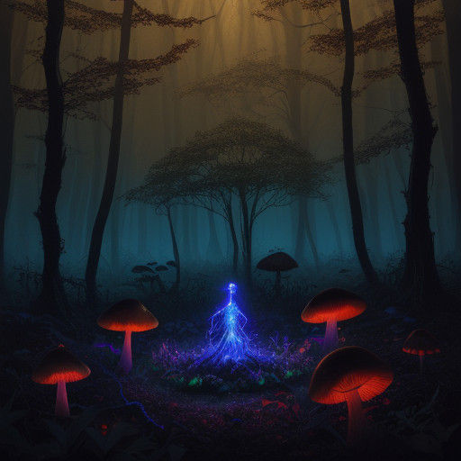 Blood faeries in a mystical forest sinister creepy beautiful hyperdetailed