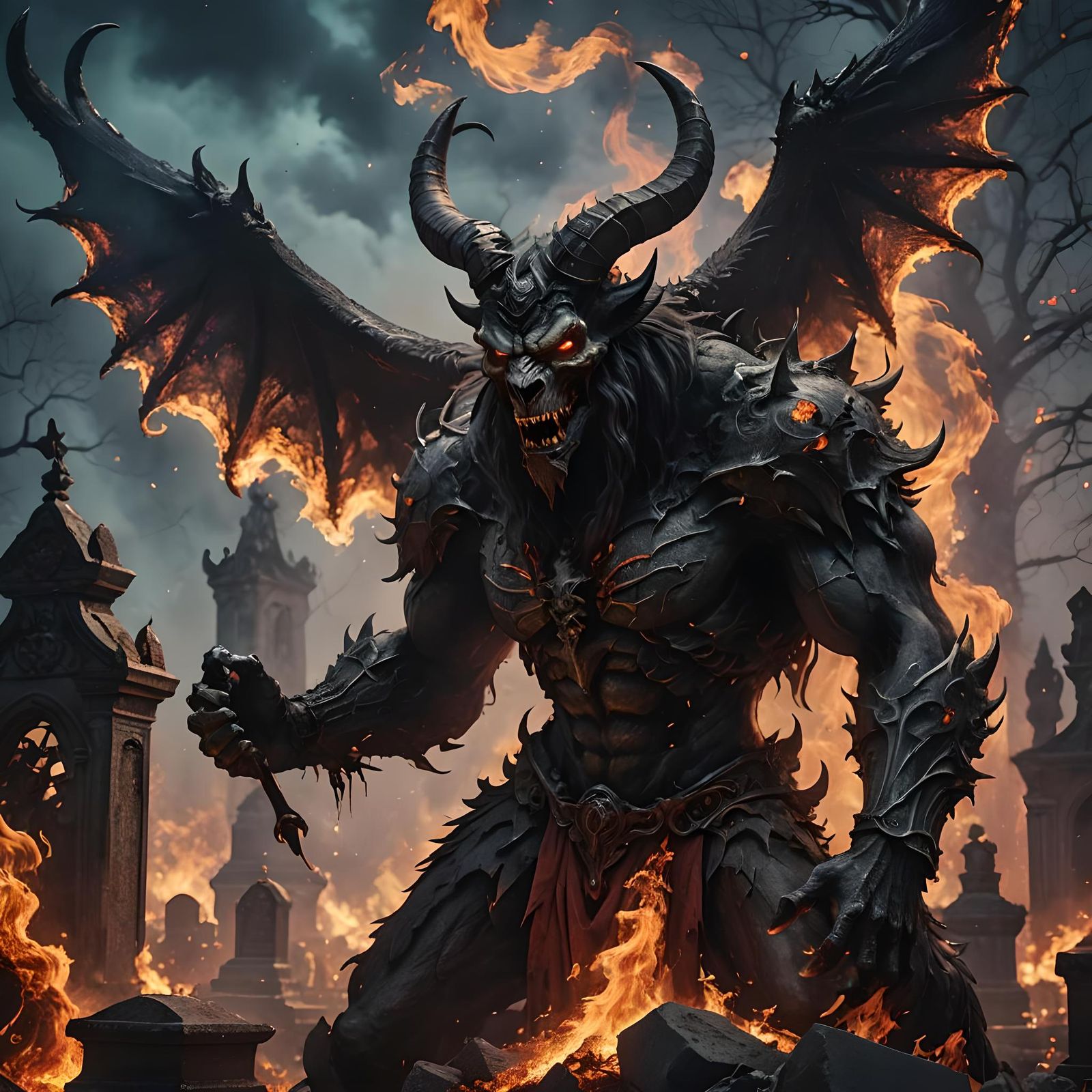 Fire Demon - AI Generated Artwork - NightCafe Creator