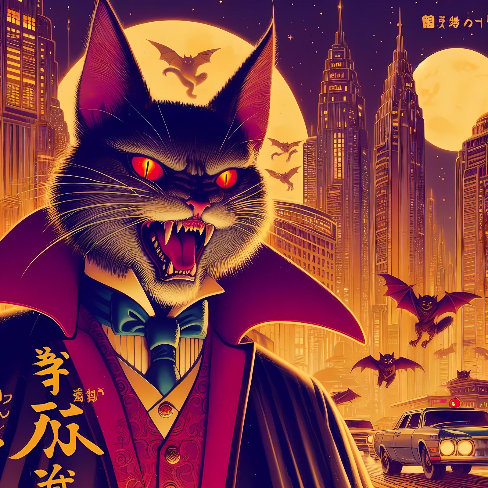 Attack Of The Vampire Cats! 🦇🩸😼🉐 - AI Generated Artwork - NightCafe Creator