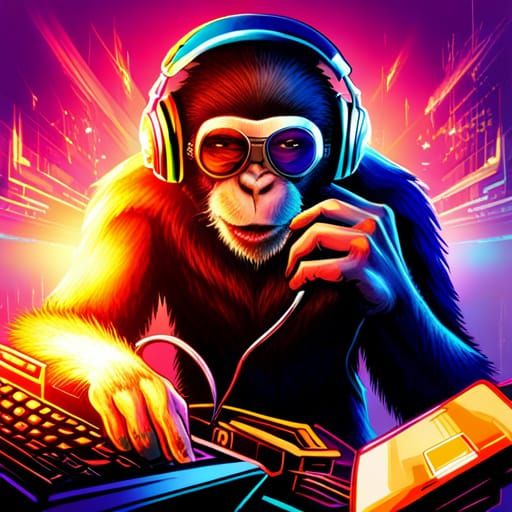 gamer monkey - AI Generated Artwork - NightCafe Creator
