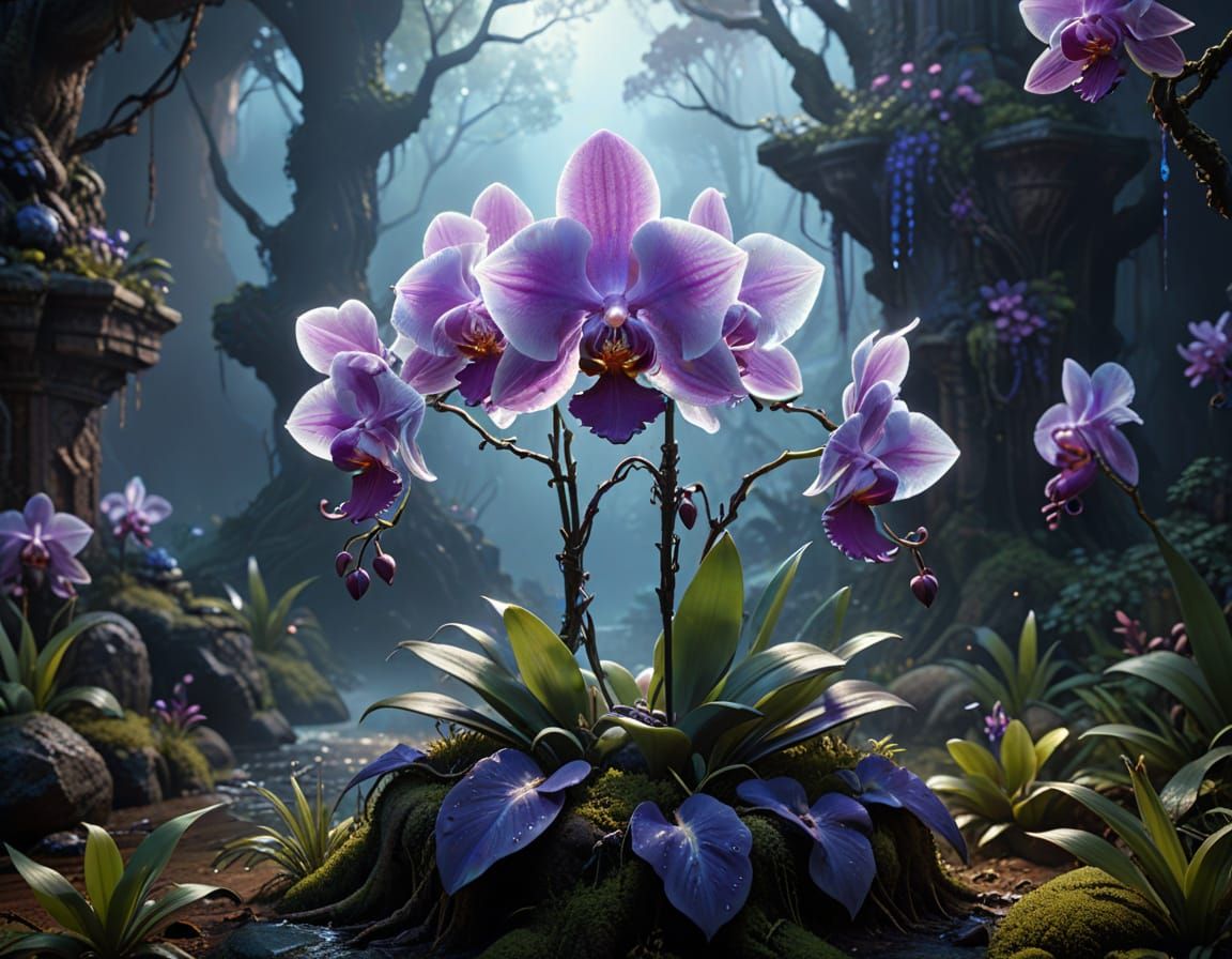 A rare, spectral orchid with translucent petals that flicker between ...