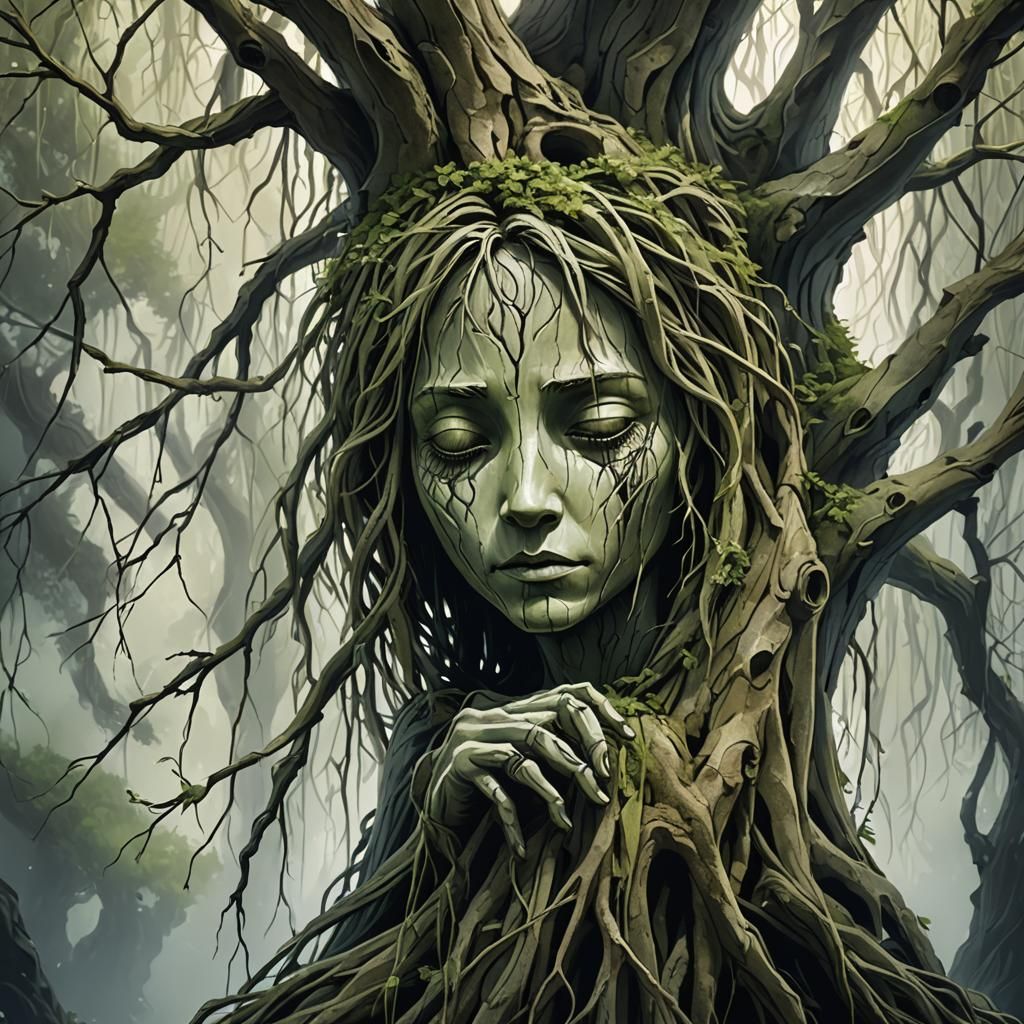 “Sorrowful Willow Sprite” - AI Generated Artwork - NightCafe Creator