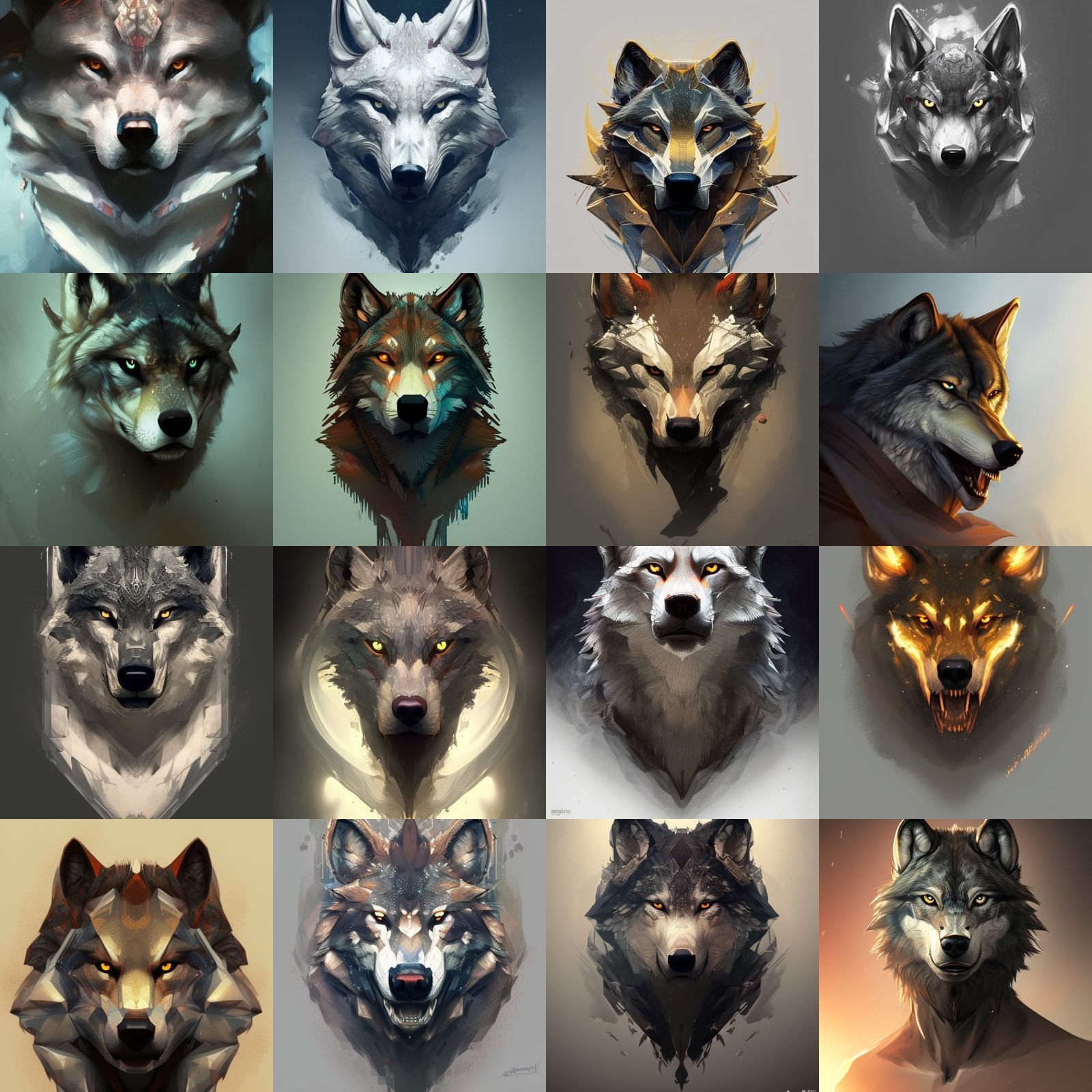 humanoid wolf head and shoulders portrait, 8k resolution concept art ...