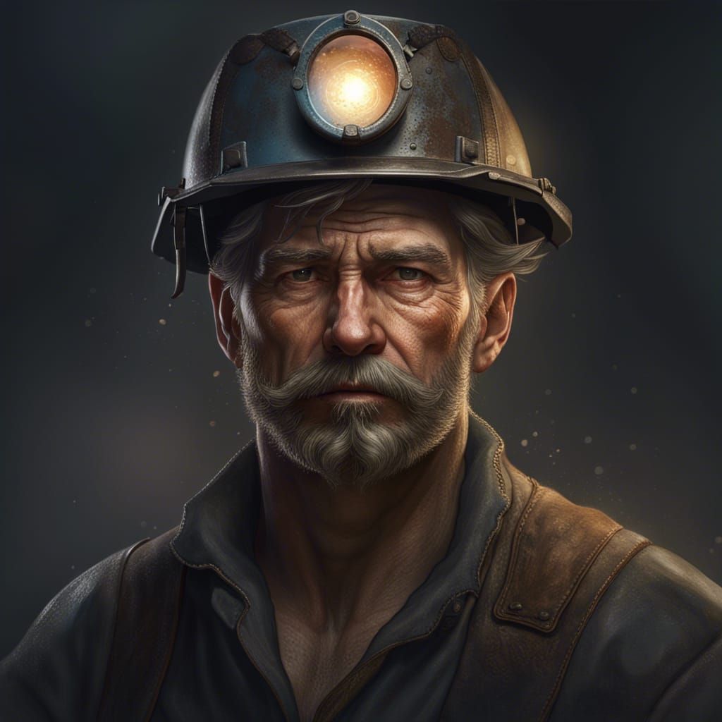 Early 1900's coal miner head and shoulders portrait, 8k resolution ...