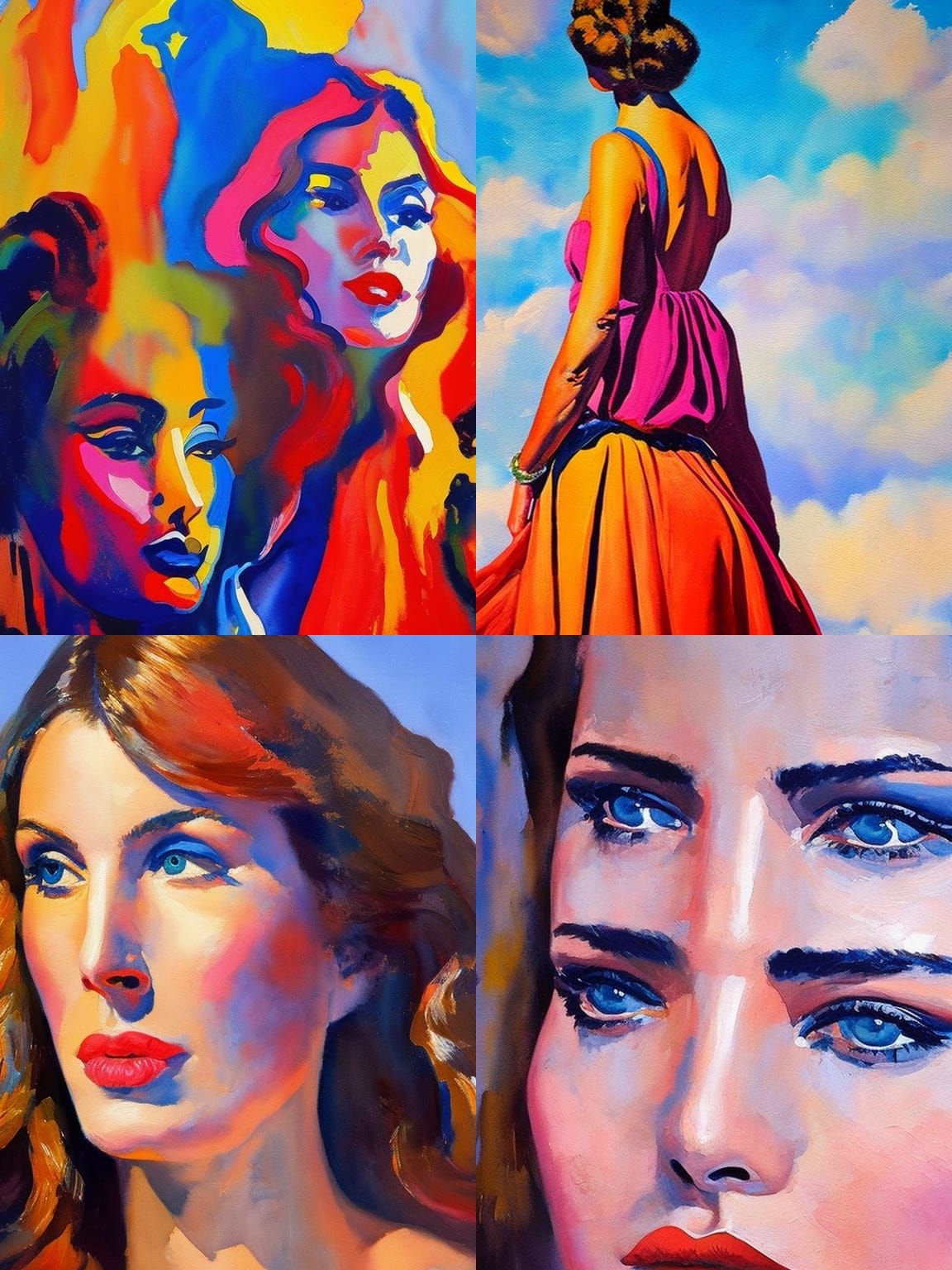 The woman in Gouache Style, Watercolor, Museum Epic Impressionist ...