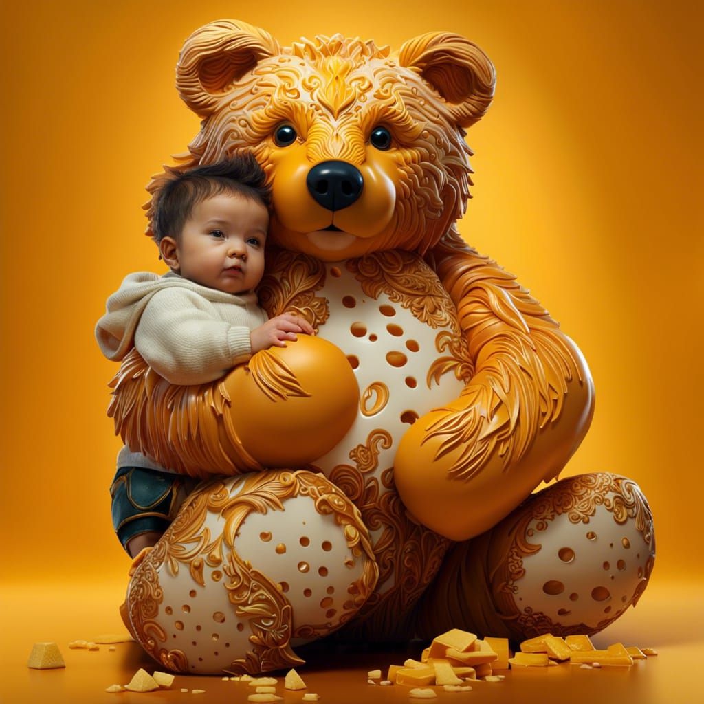 Arlo and his Cheese Bear - AI Generated Artwork - NightCafe Creator