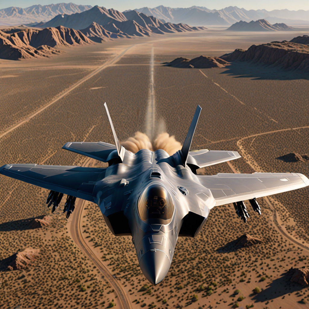 F-22 flying low across the Sonoran desert