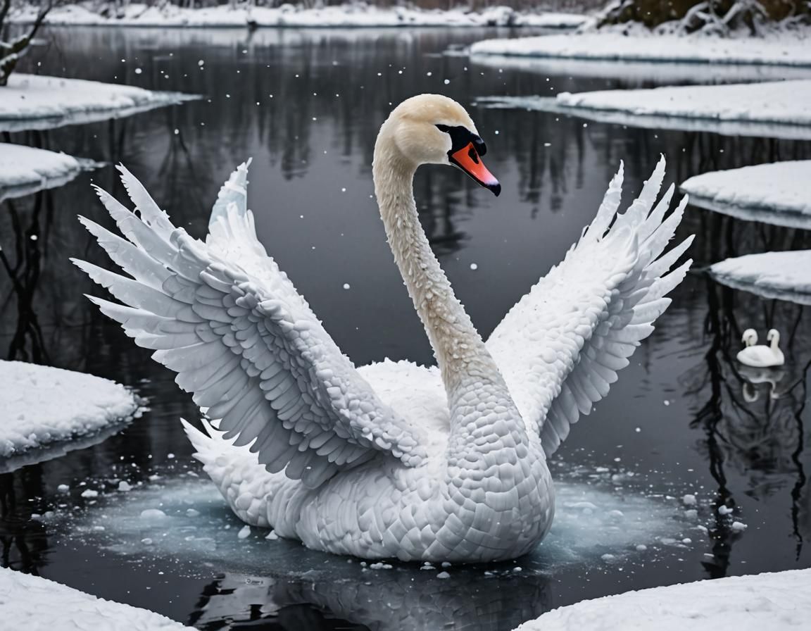 frozen Swan - AI Generated Artwork - NightCafe Creator