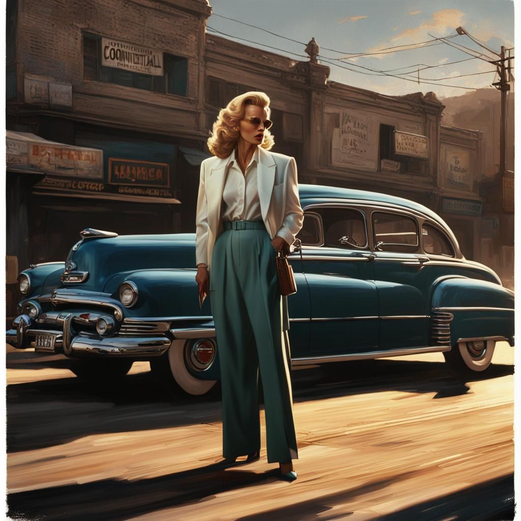 Kim Basinger in a scene from the film L.A. Confidential. - AI Generated ...