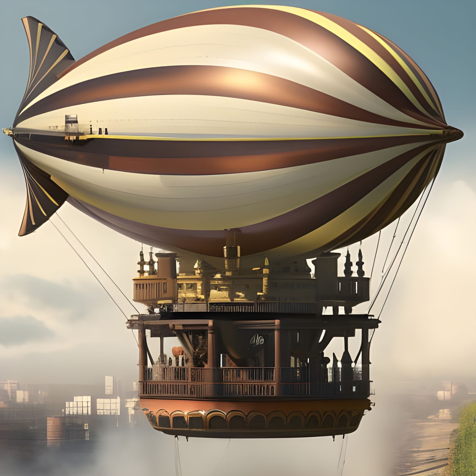 Steampunk Blimp - AI Generated Artwork - NightCafe Creator