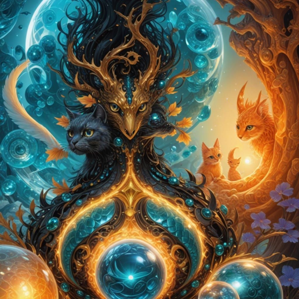 Hyperrealistic Warrior Birds in Armor with Fractal... - AI Art