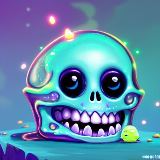 slime skull - AI Generated Artwork - NightCafe Creator