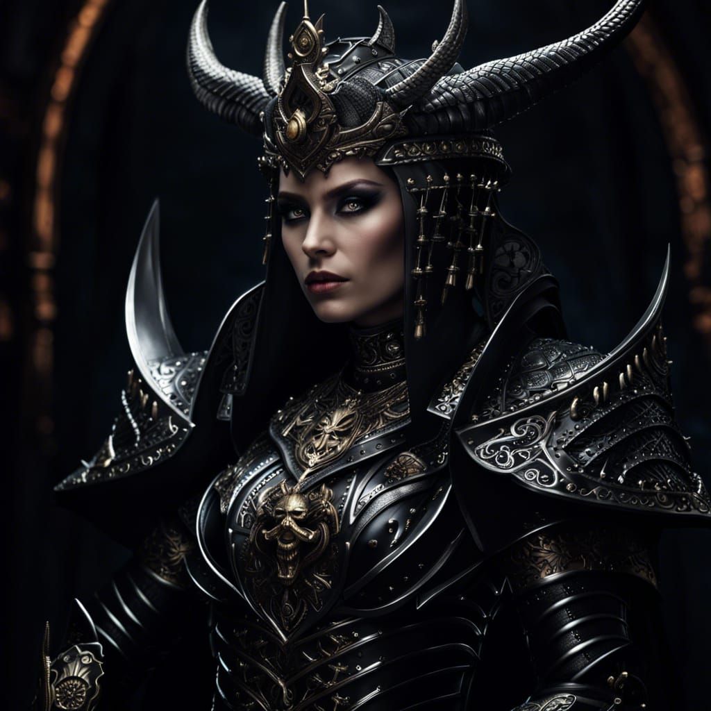 pale warrior satanic deathly unholy murderous demoness queen, wearing ...