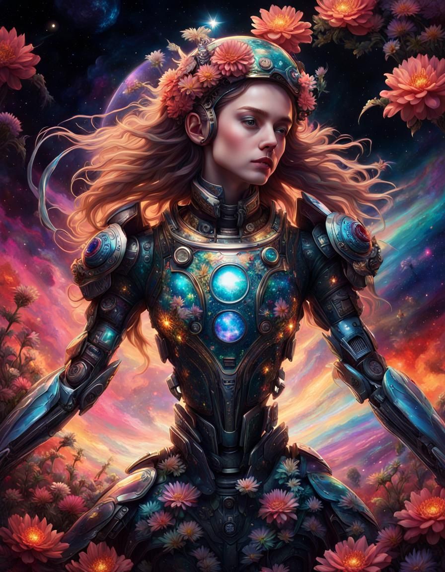 (hyper detailed shiny artwork of a floating beautiful fairy with ...