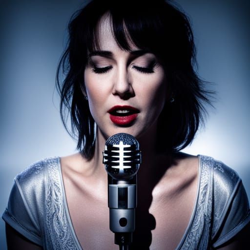 Enya singing with her eyes closed - AI Generated Artwork - NightCafe ...