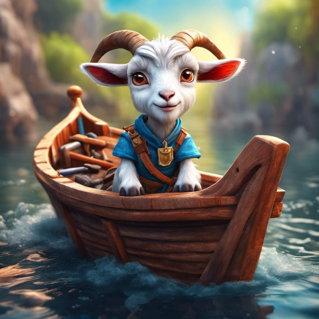 The adorable goat in the boat photorealistic intricately detailed HDR ...