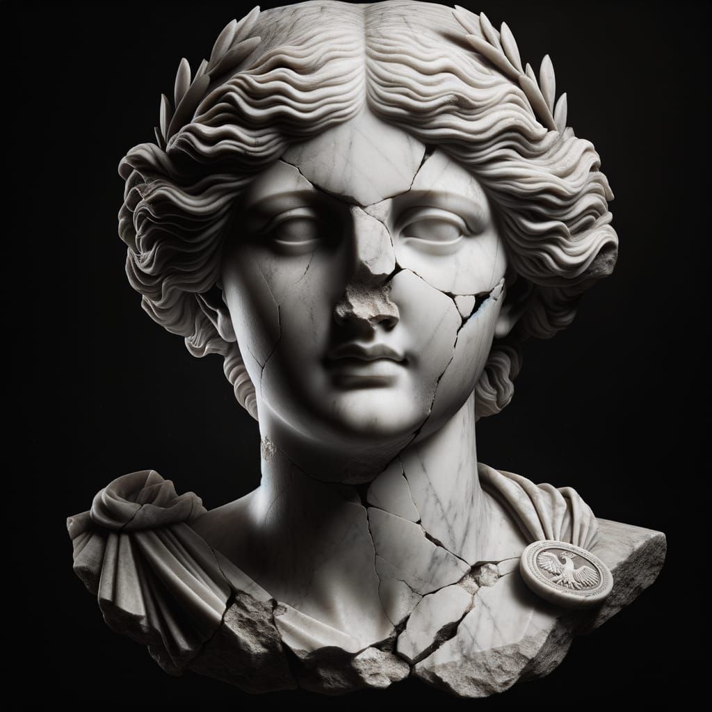 Ancient Marble Bust of a Regal Woman in Weathered ... - AI Art