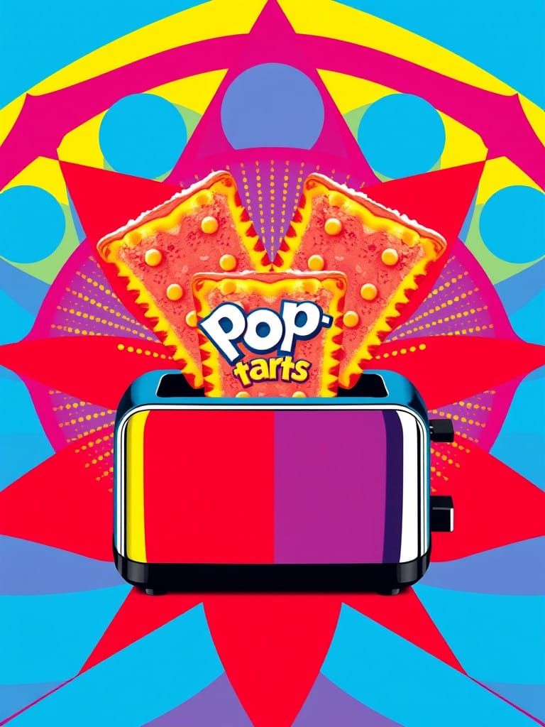 Vibrant Pop-Tarts Explode Out of Retro Toaster in ... - AI Art