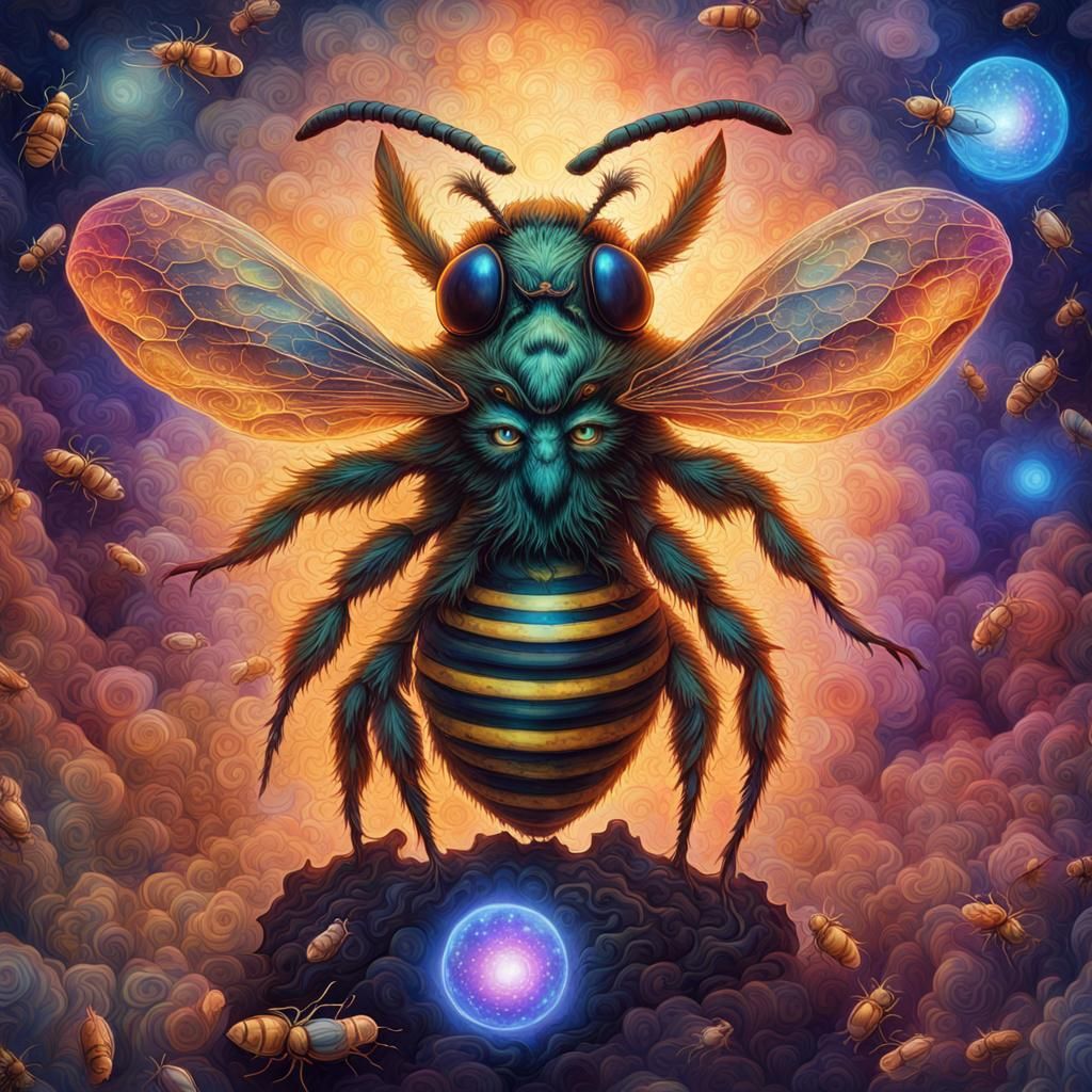 Beelzebub the king of bees - AI Generated Artwork - NightCafe Creator