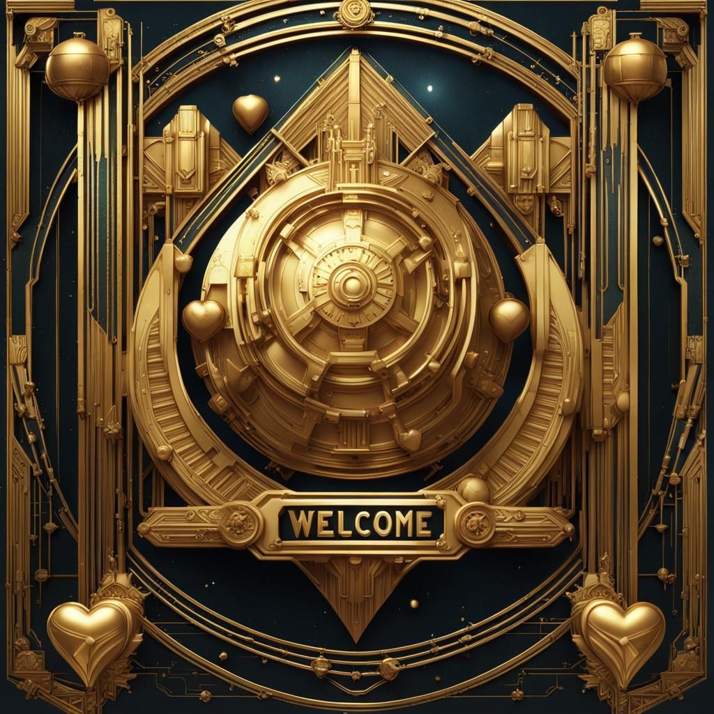 Aet Deco Golden Hearts #3 Welcome - AI Generated Artwork - NightCafe ...