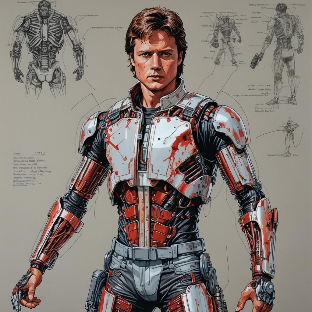 A biologycal anatomy sketch of marty_mcfly as a bloody_combat_damaged ...