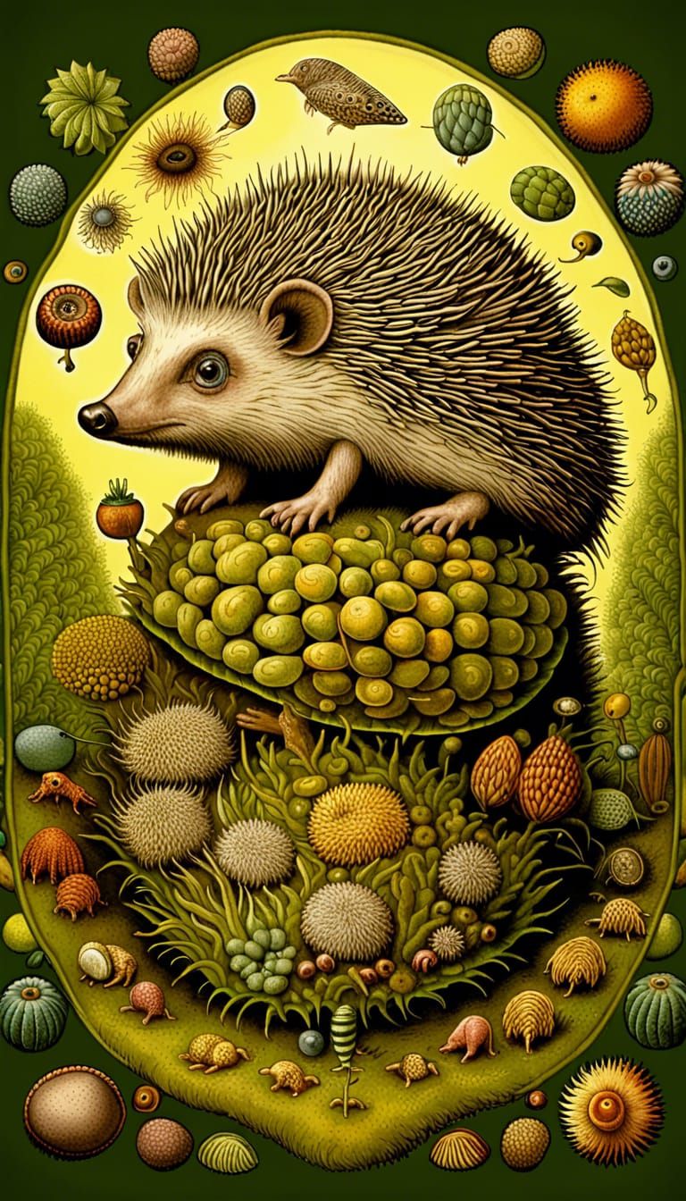 Hedgehog World: in the meadow : r/nightcafe