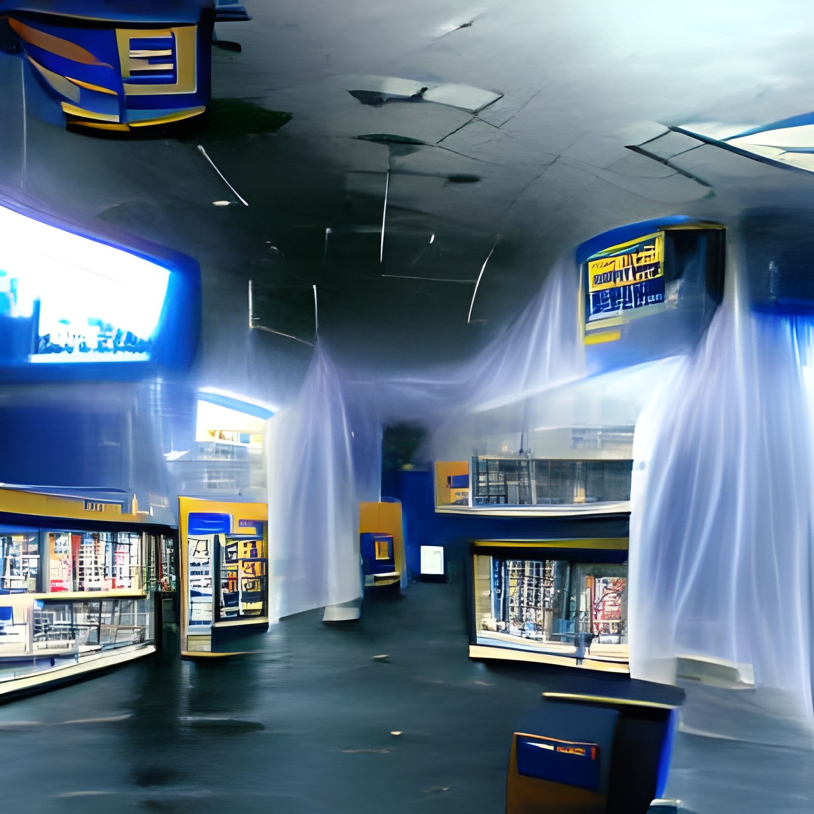 Empty Blockbuster video store full of spooky ghosts - AI Generated ...