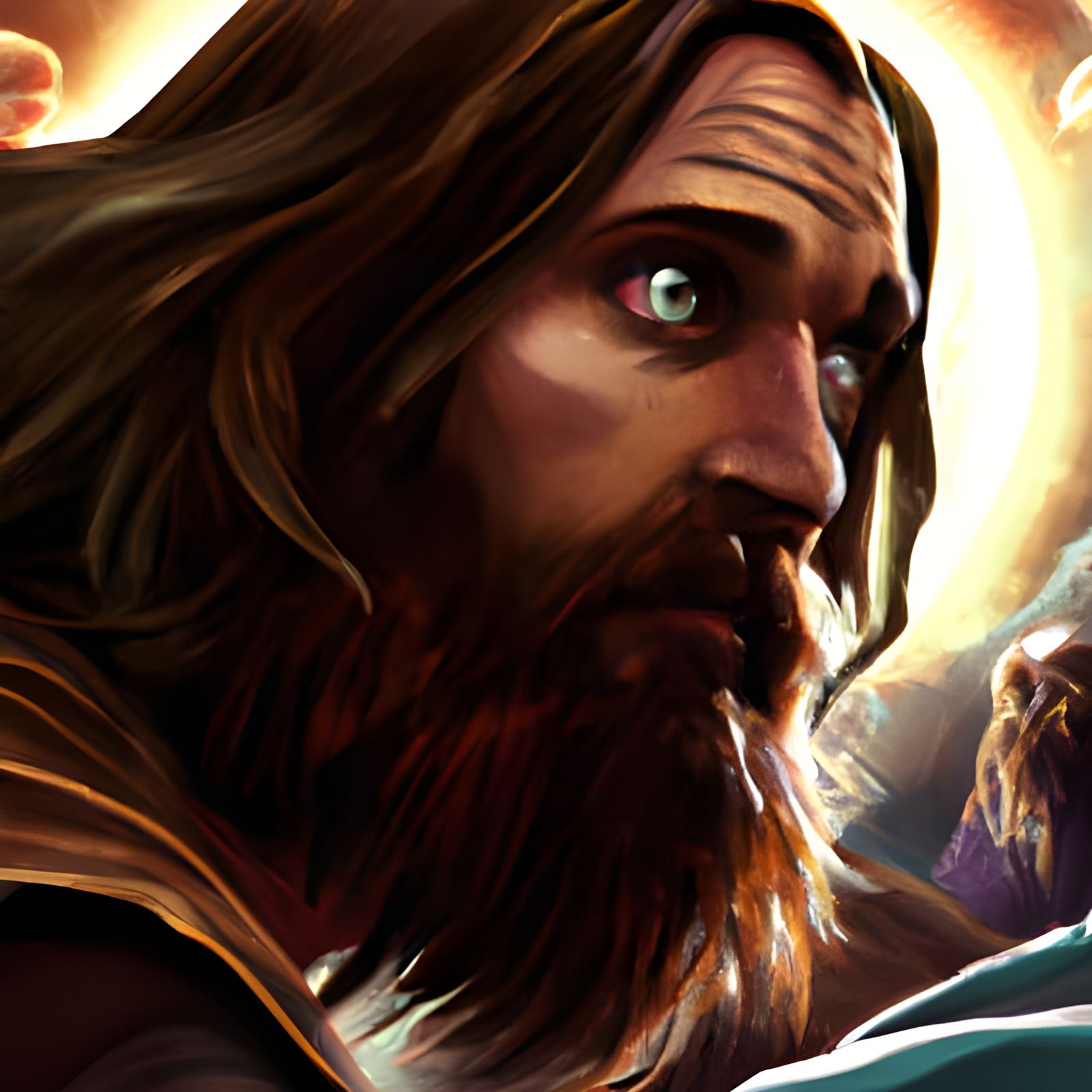 Thousand-Yard Stare Jesus - AI Generated Artwork - NightCafe Creator
