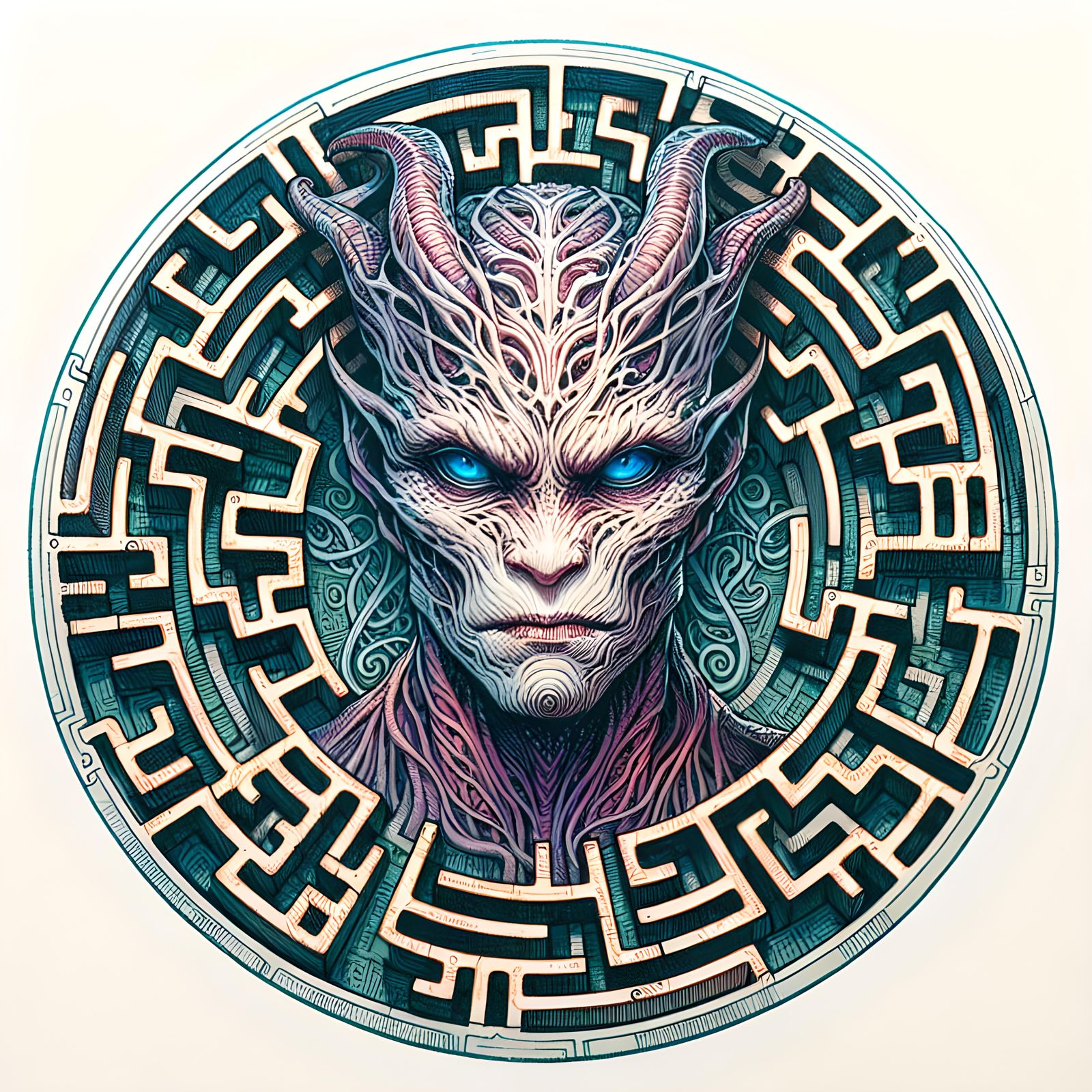 Maze coaster with demon - AI Generated Artwork - NightCafe Creator