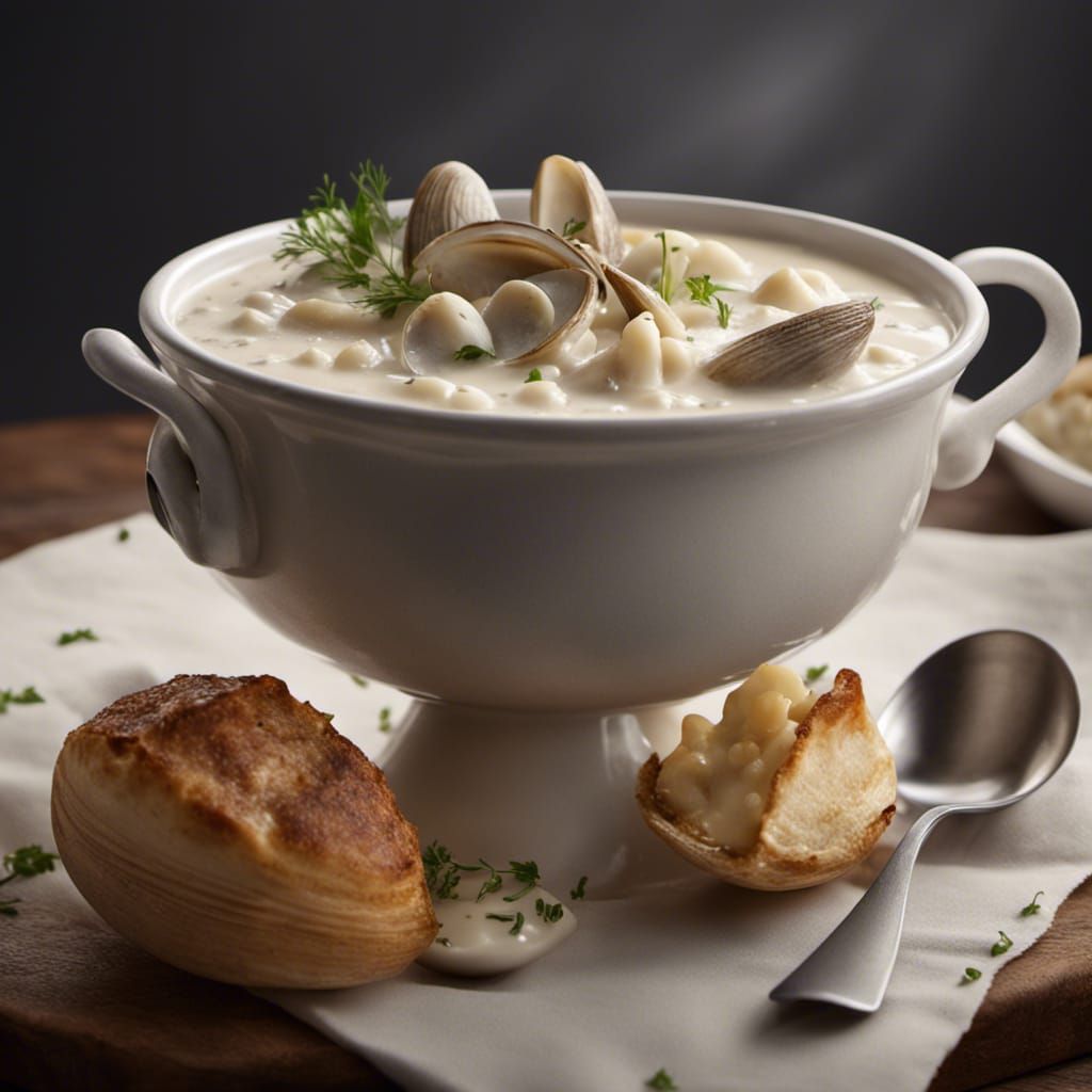 Delicious New England Clam Chowder - AI Generated Artwork - NightCafe ...