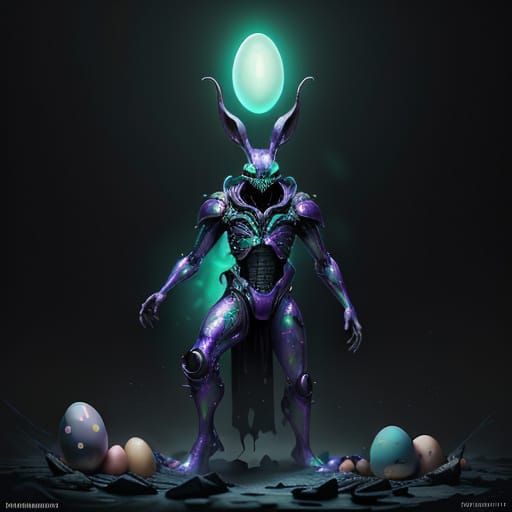 Easter Bunny Alien Masterpiece in Vibrant, Iridesc... - AI Art