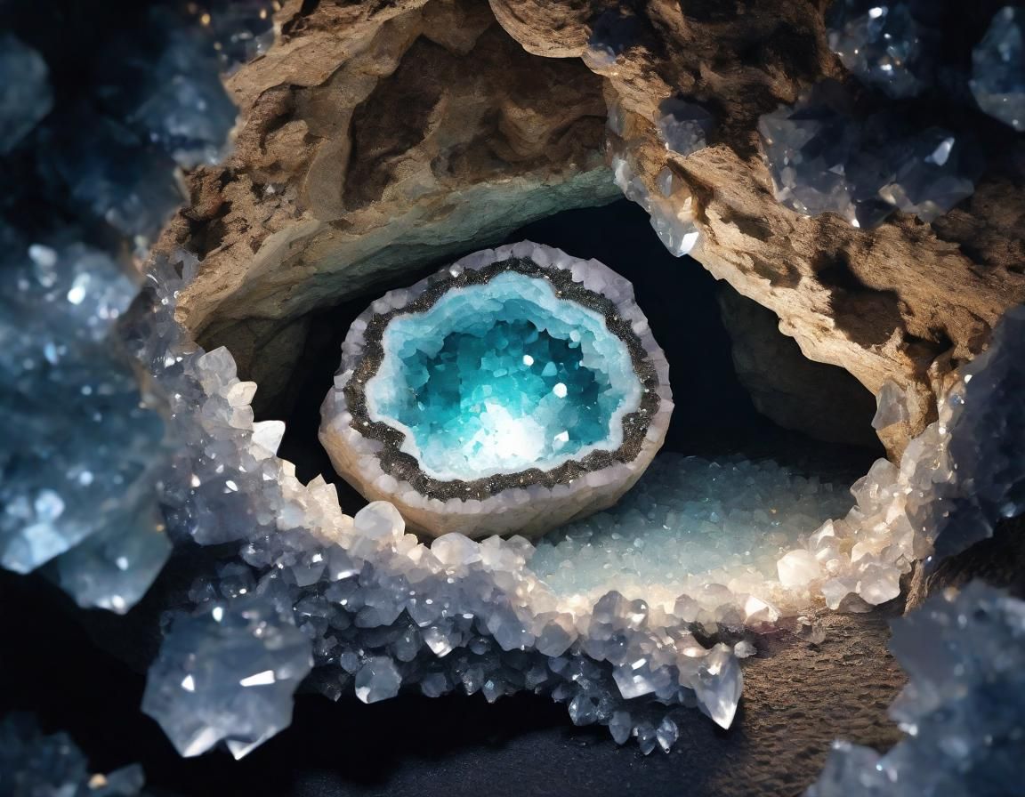 Crystal cave geode - AI Generated Artwork - NightCafe Creator
