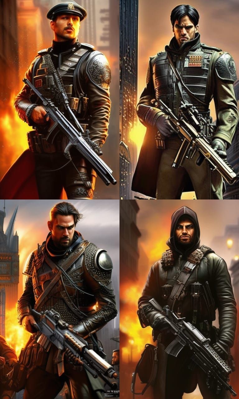 Urban chaos post apocalypse warrior set 12 - AI Generated Artwork ...