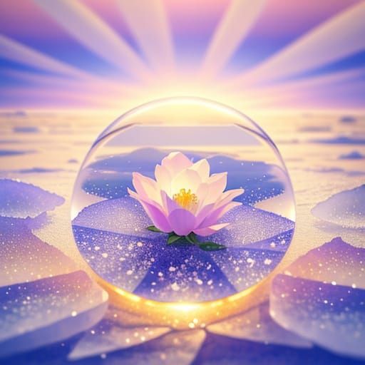 Ethereal Lithium Flower in Sunset Glow - AI Art