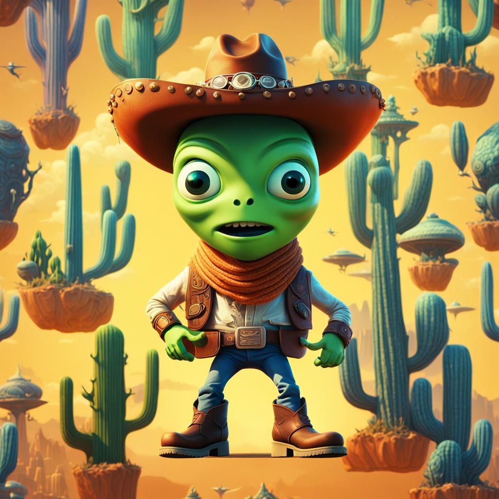 Cowboy Alien - AI Generated Artwork - NightCafe Creator