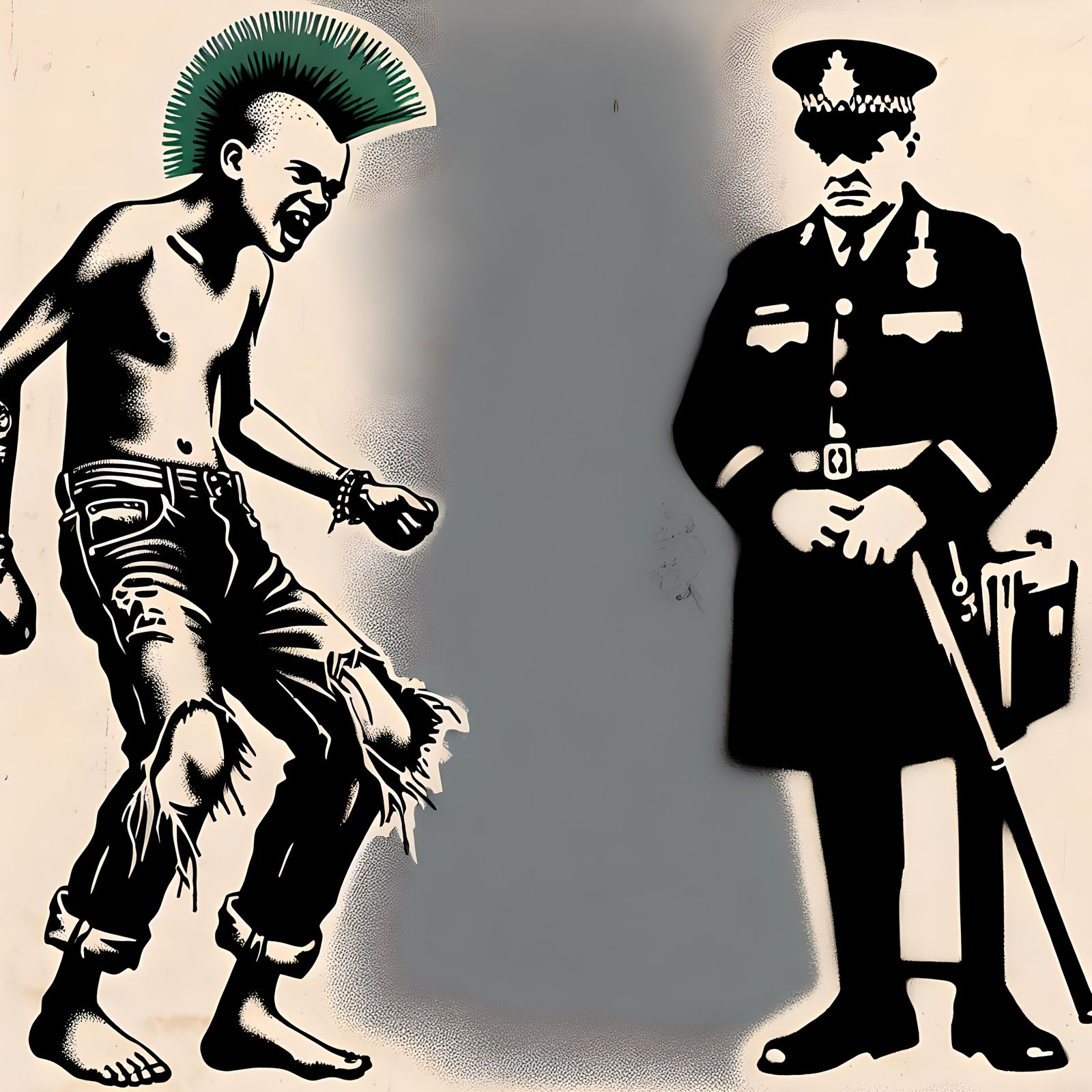 Punk & Cop #3 - AI Generated Artwork - NightCafe Creator