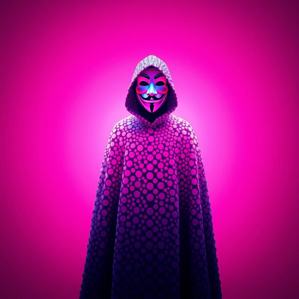 Stippled Figure in Chromatic Cloak, Pointillism an... - AI Art